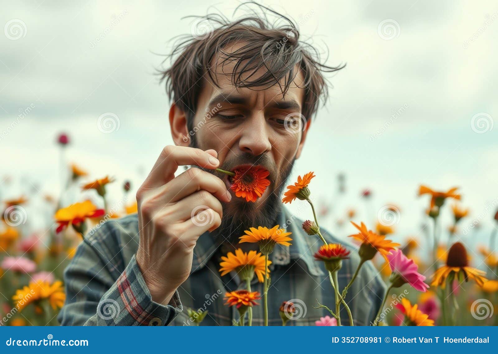 A Man Going Insane and Eating Flowers at 2-1-2025 Editorial Photo ...
