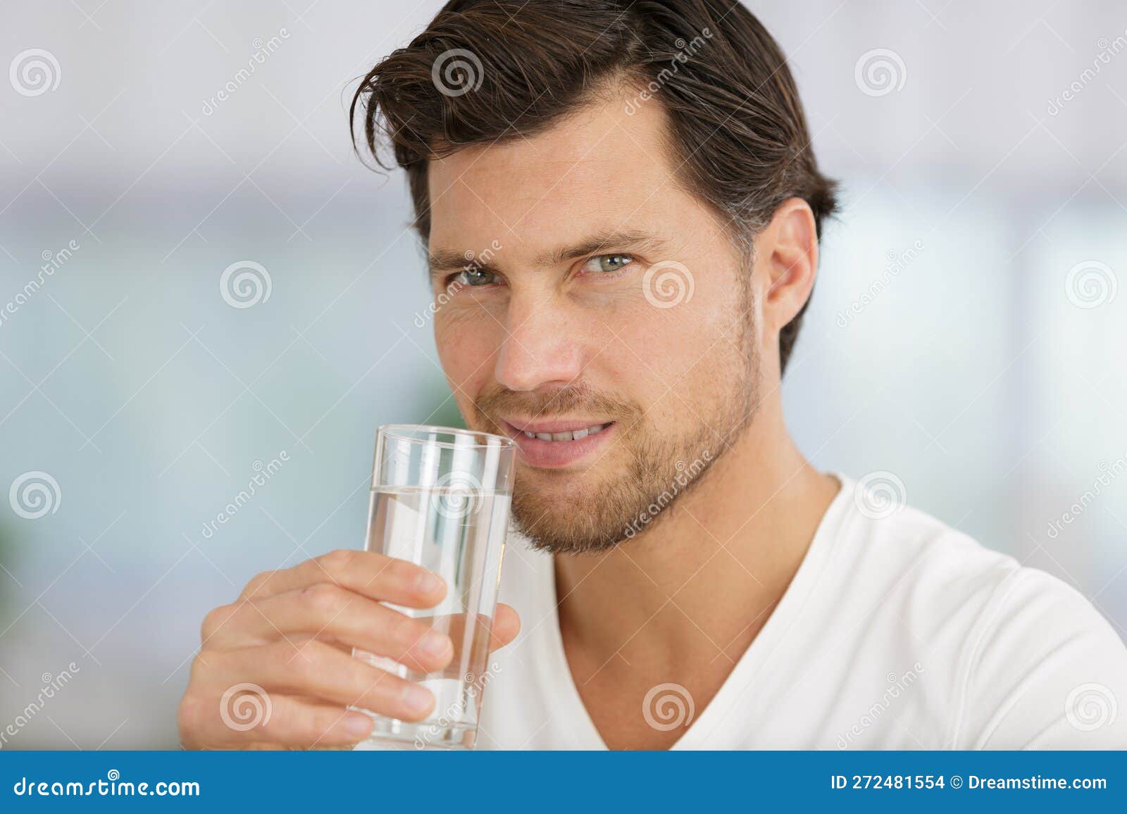 Man Going To Drink Water from Glass Stock Photo - Image of therapy ...