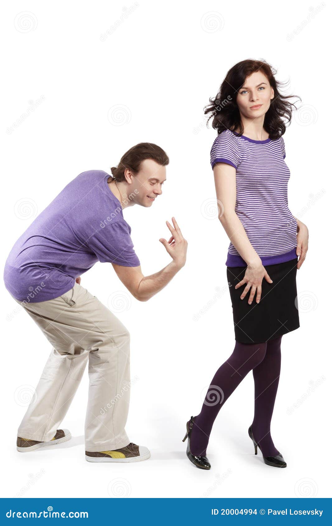 Man Going To Smack With Fingers On Back Of Woman Stock Images - Image ...