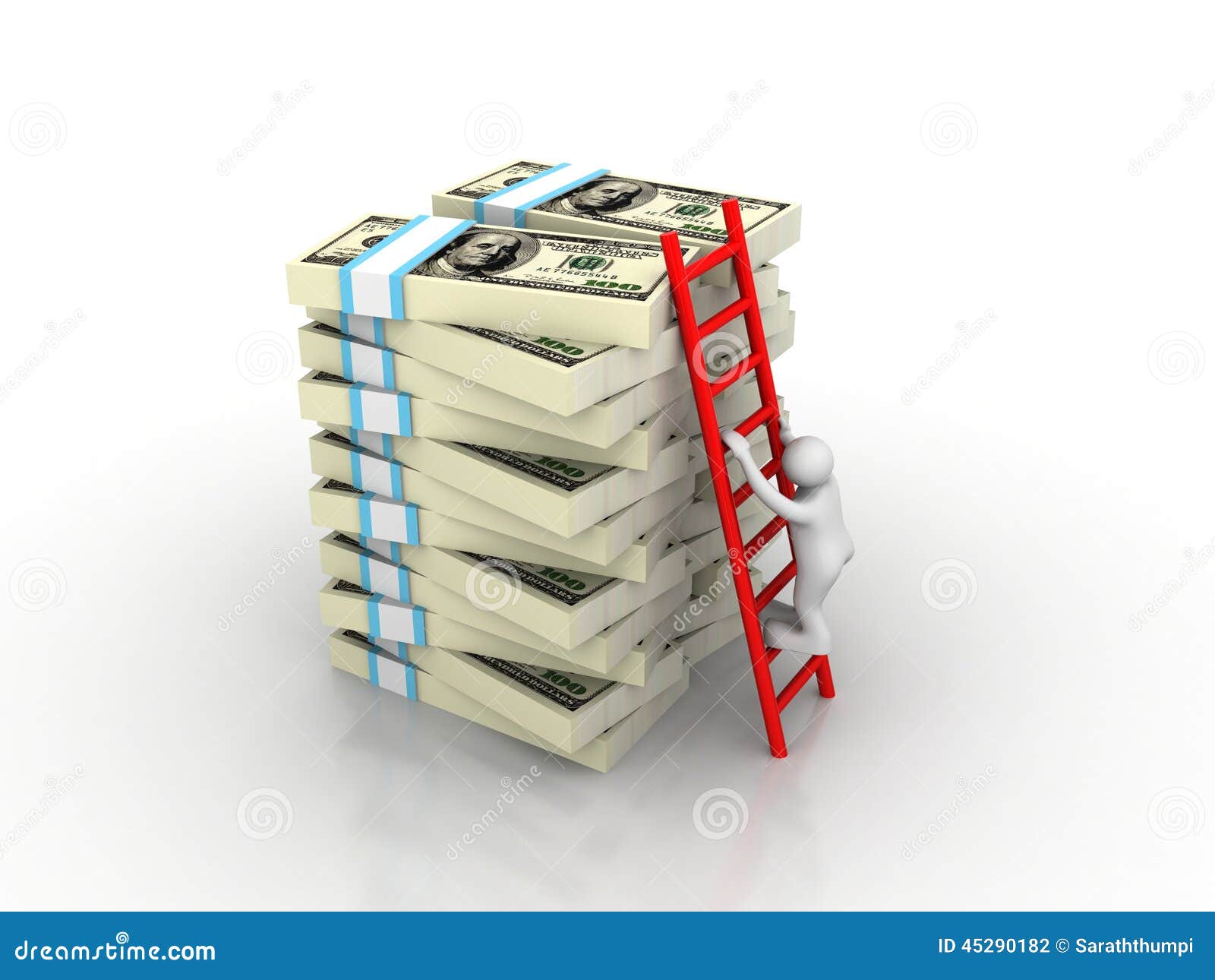 A man going up to money stock illustration. Illustration of bank - 45290182