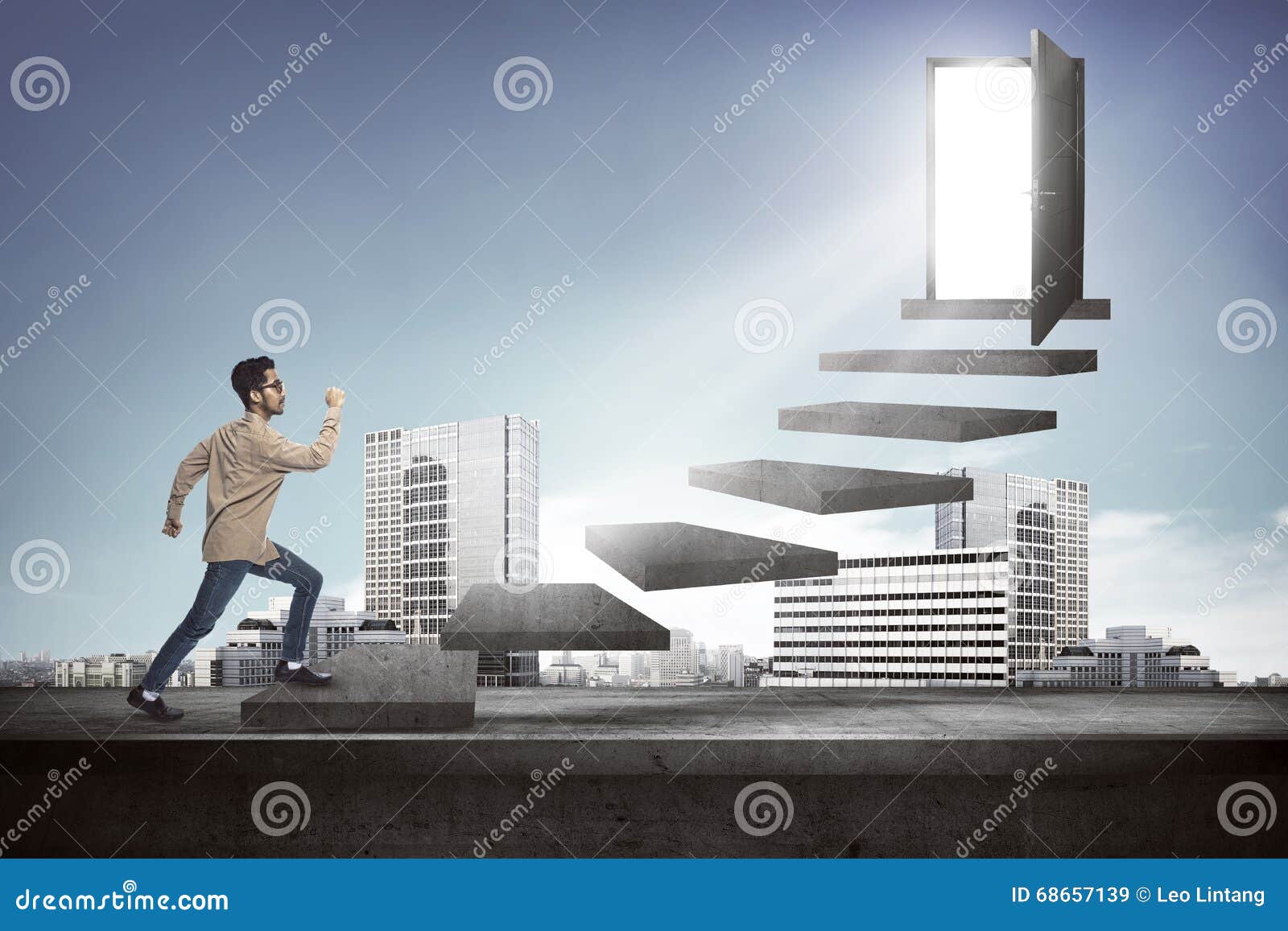 Man Going Up stock image. Image of climb, development - 68657139