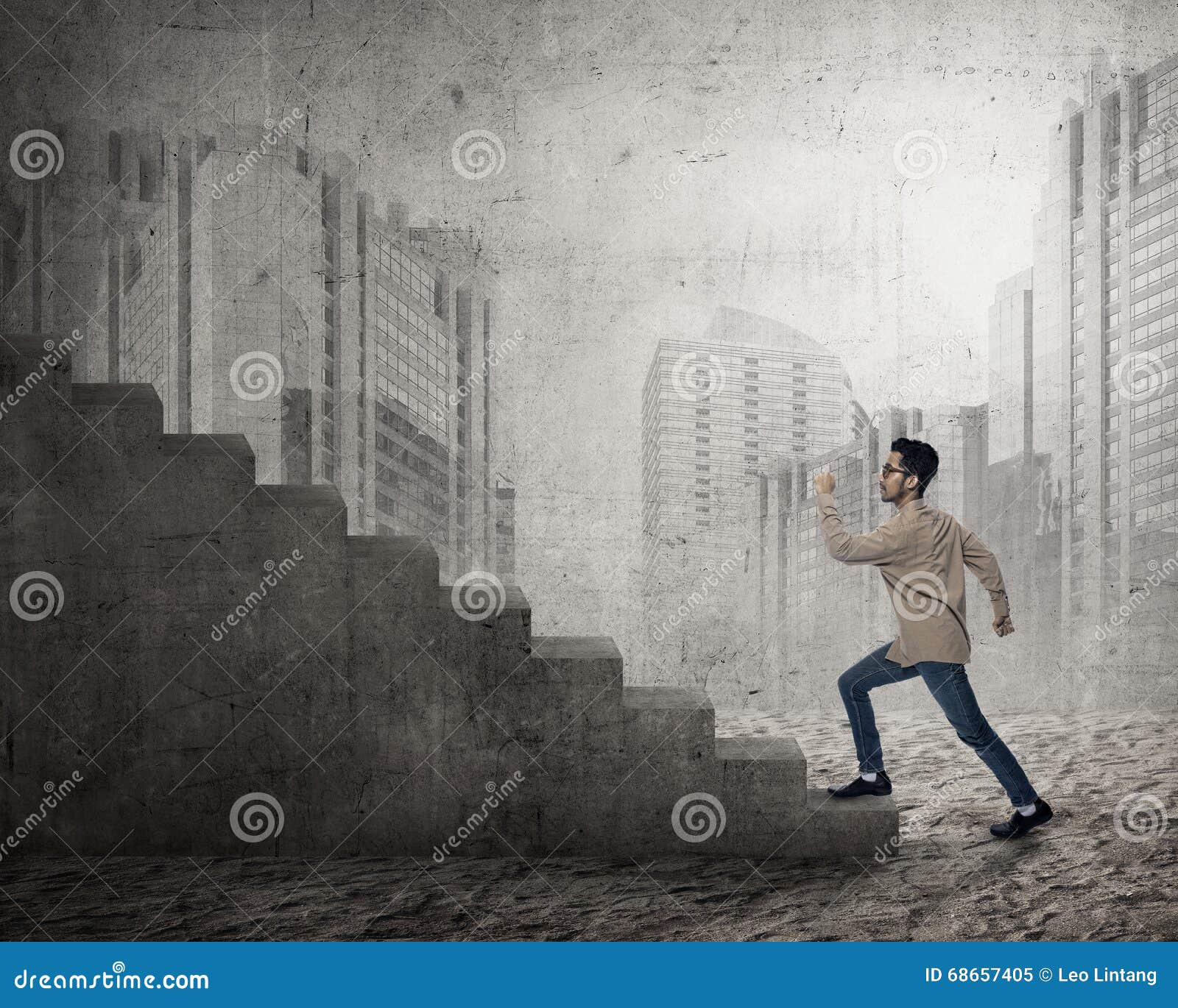 Man Going Up stock image. Image of human, grow, staircase - 68657405