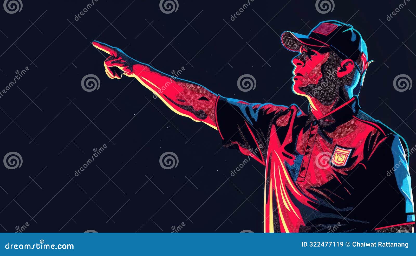 Man in Golden Glow with Pointed Finger, Reaching for the Light Stock ...