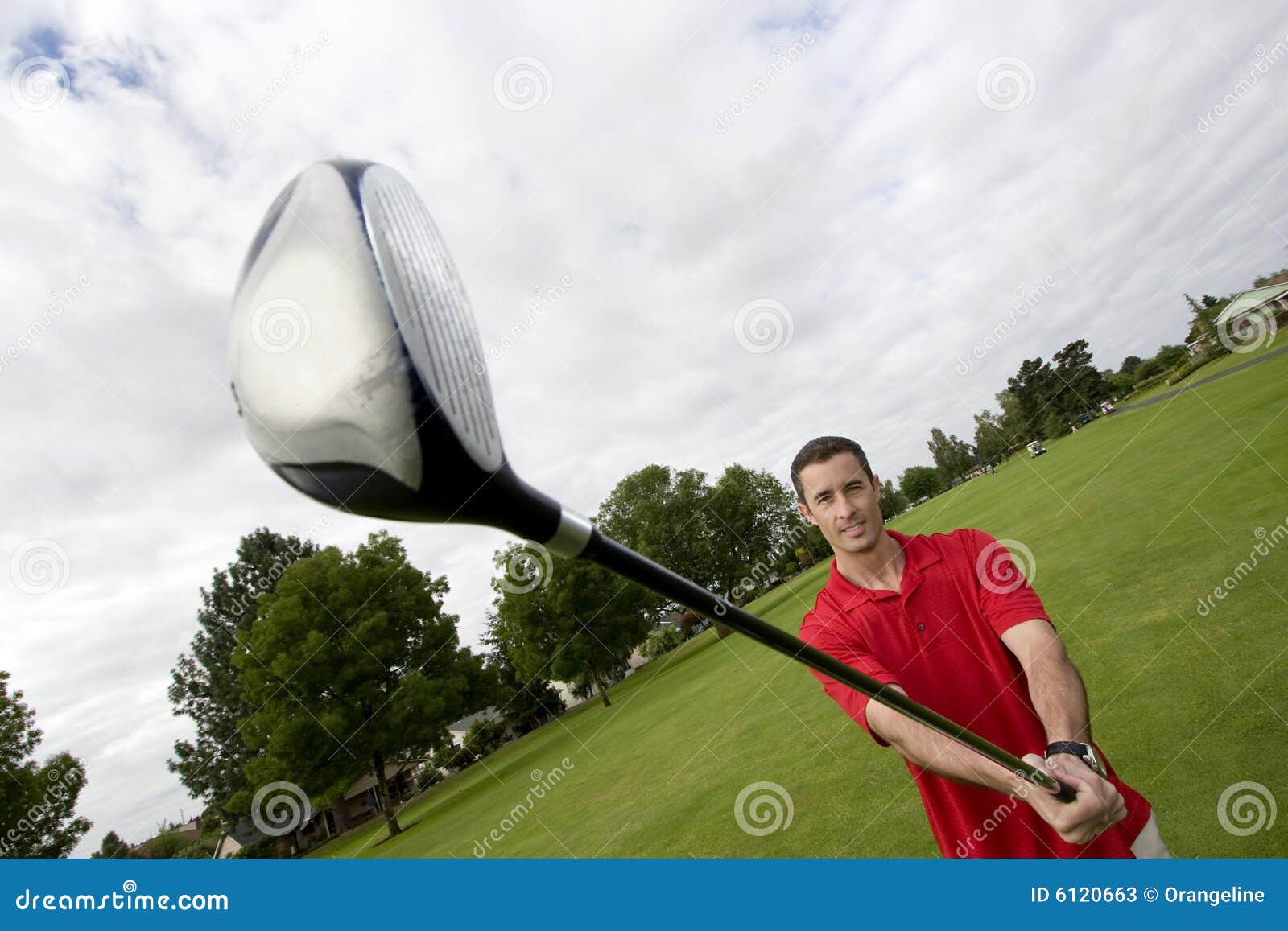 Man with Golf Club - Horizontal Stock Image - Image of person, adult ...