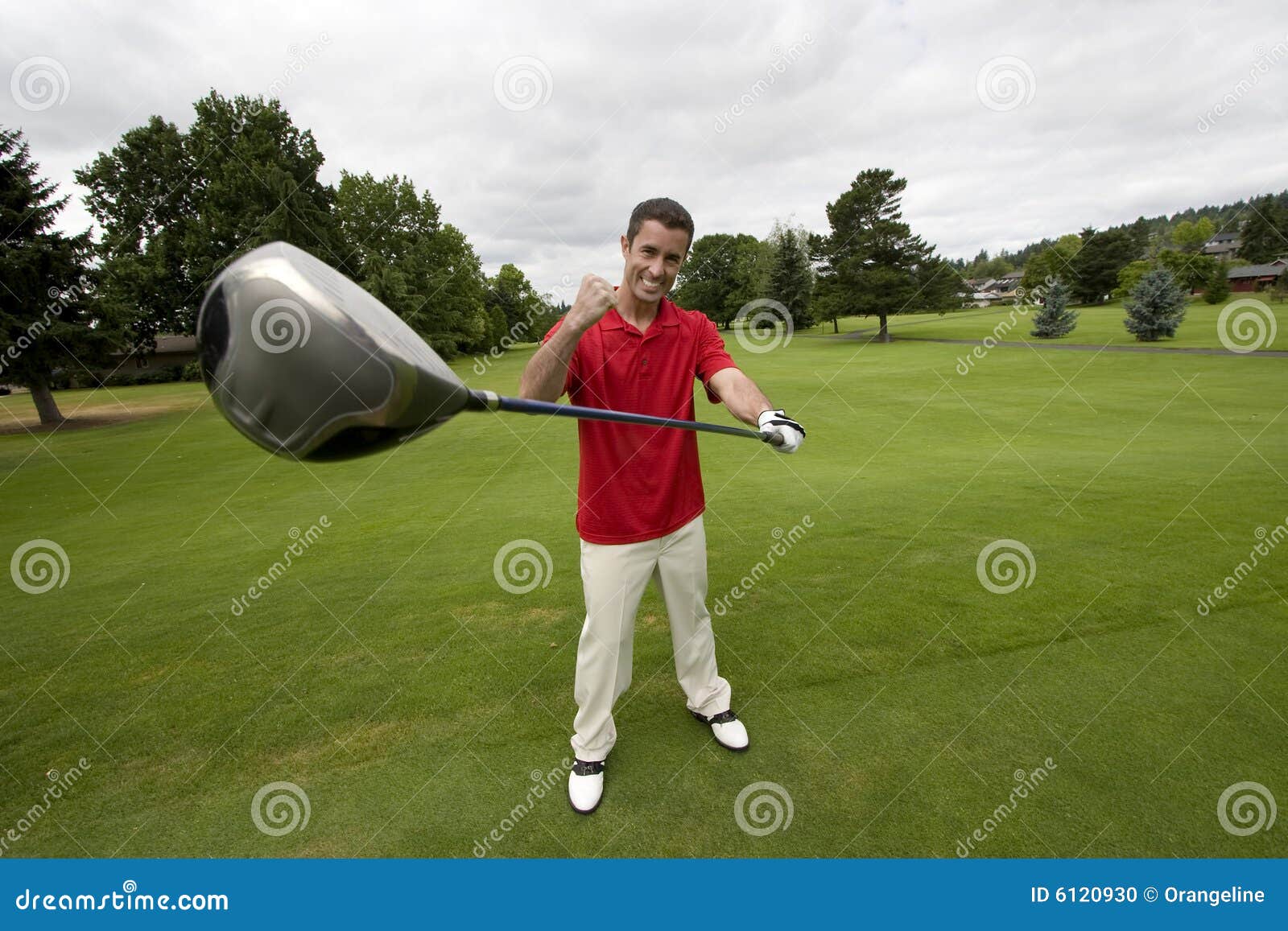 Man with Golf Club - Horizontal Stock Photo - Image of putt, golf: 6120930