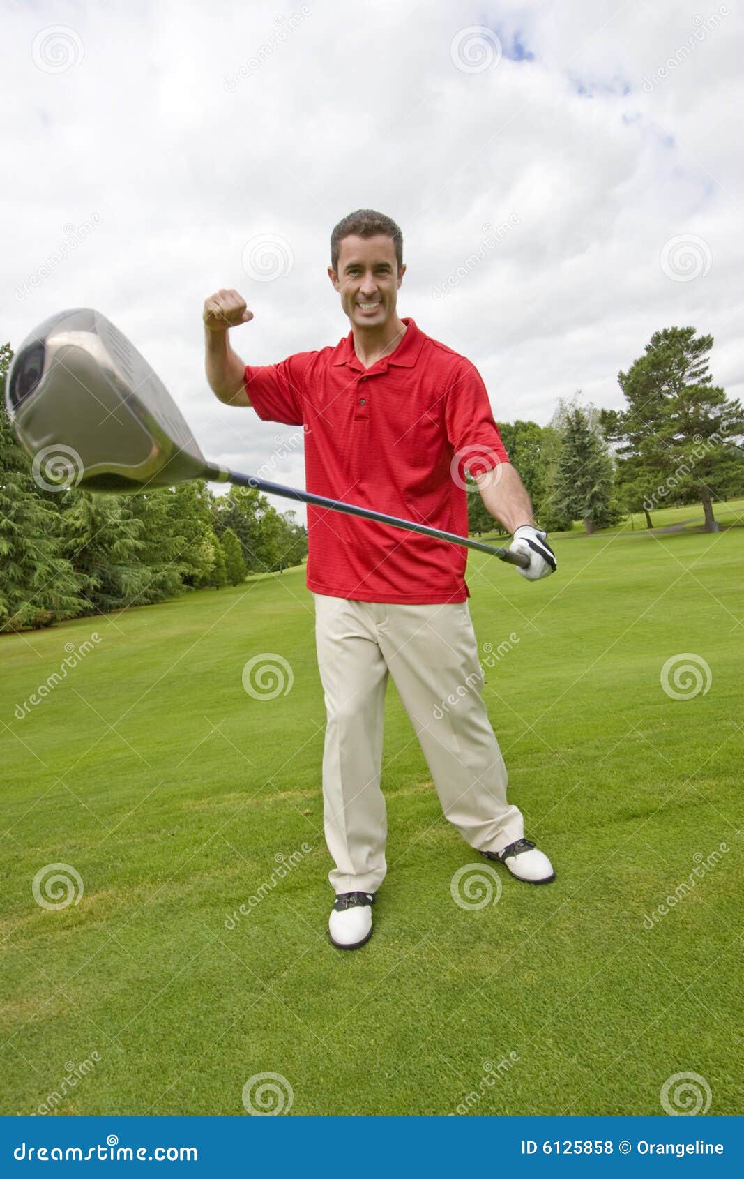 Man with Golf Club - Vertical Stock Photo - Image of happy, white: 6125858