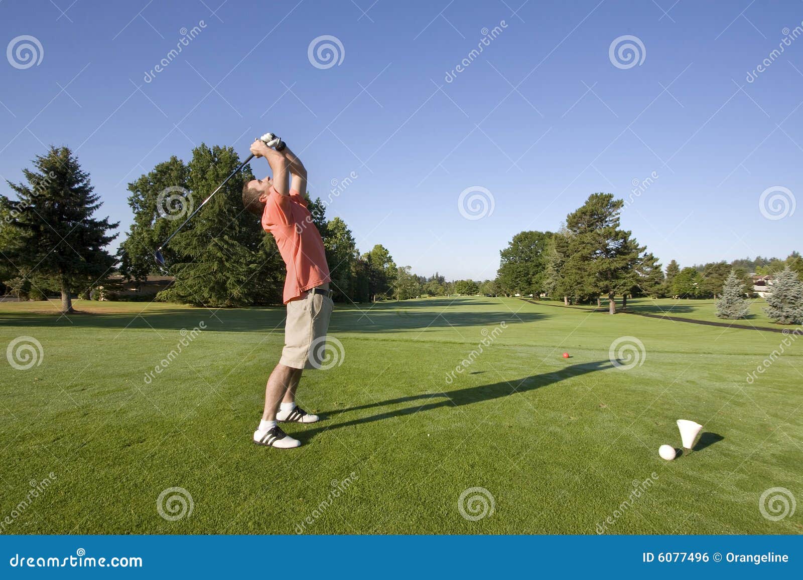 Man on Golf Course - Horizontally Stock Photo - Image of outdoors ...