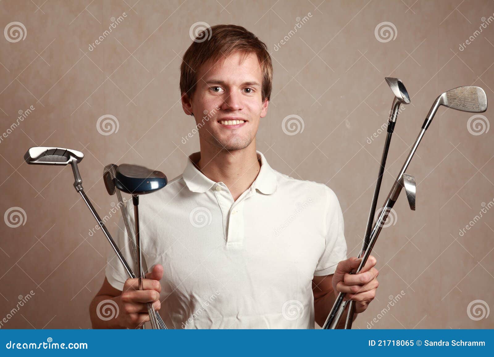 Man with golf set stock image. Image of young, sport - 21718065