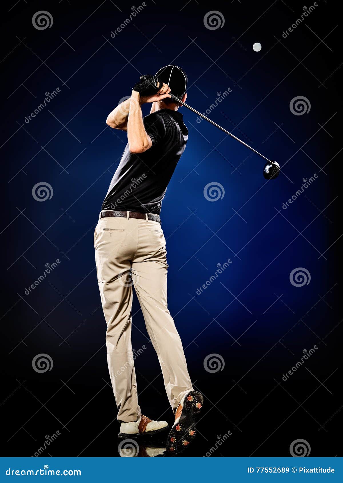 Man golfer golfing stock image. Image of playing, back - 77552689
