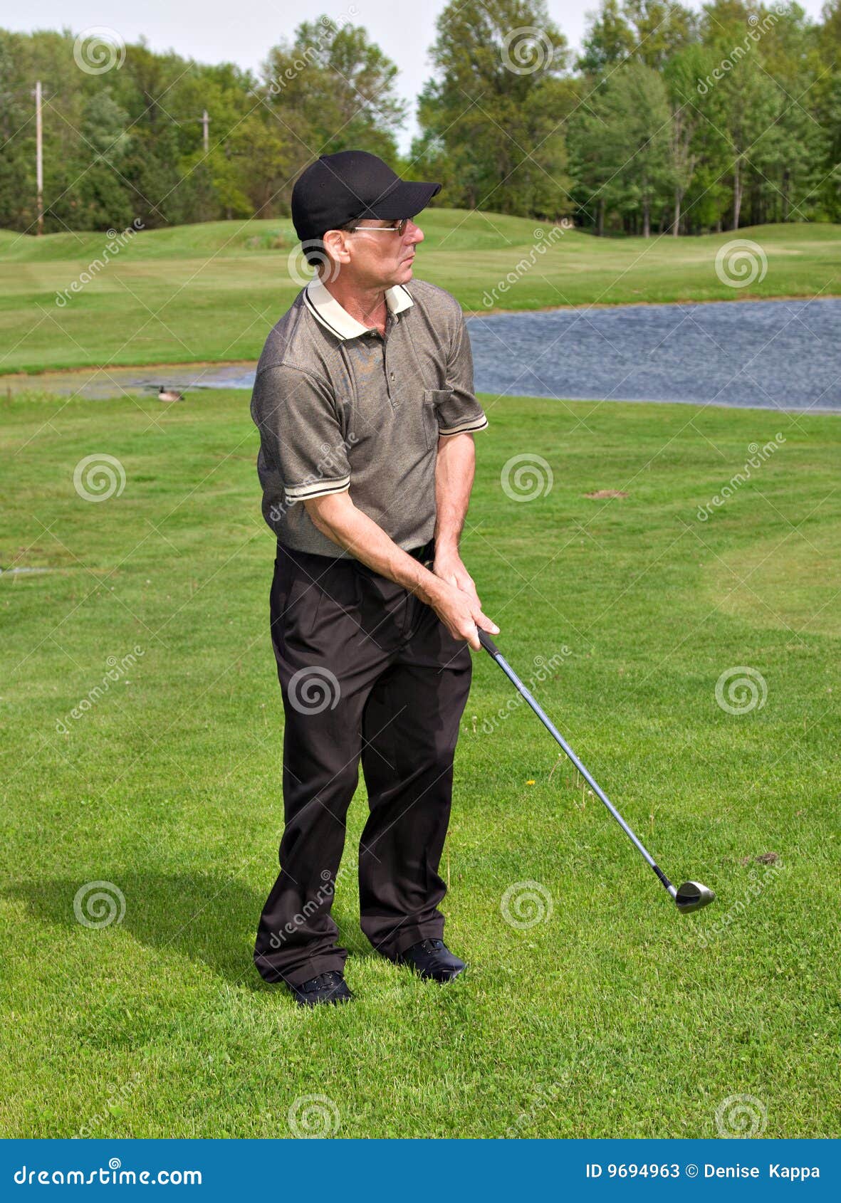 Man Golfing stock image. Image of seasonal, shoes, club - 9694963