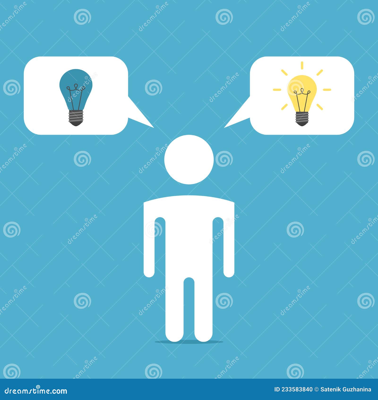 Man, Good, Bad Ideas Vector Illustration | CartoonDealer.com #233583840