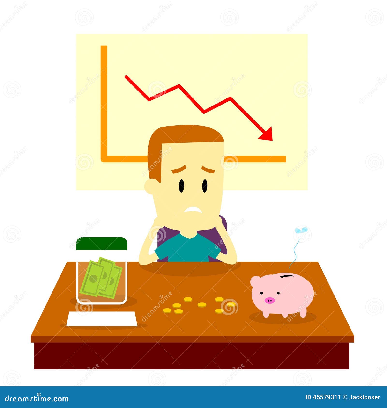 Man Got Financial Problem stock vector. Illustration of fund - 45579311