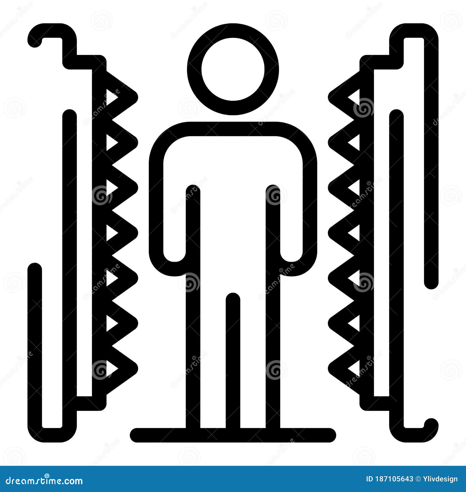 Man Got Under the Press Icon, Outline Style Stock Vector - Illustration ...