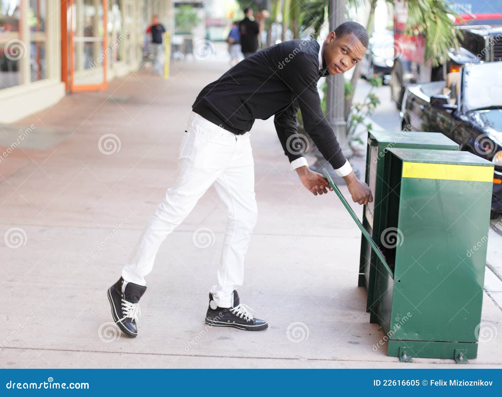 Man grabbing the newspaper stock image. Image of city - 22616605