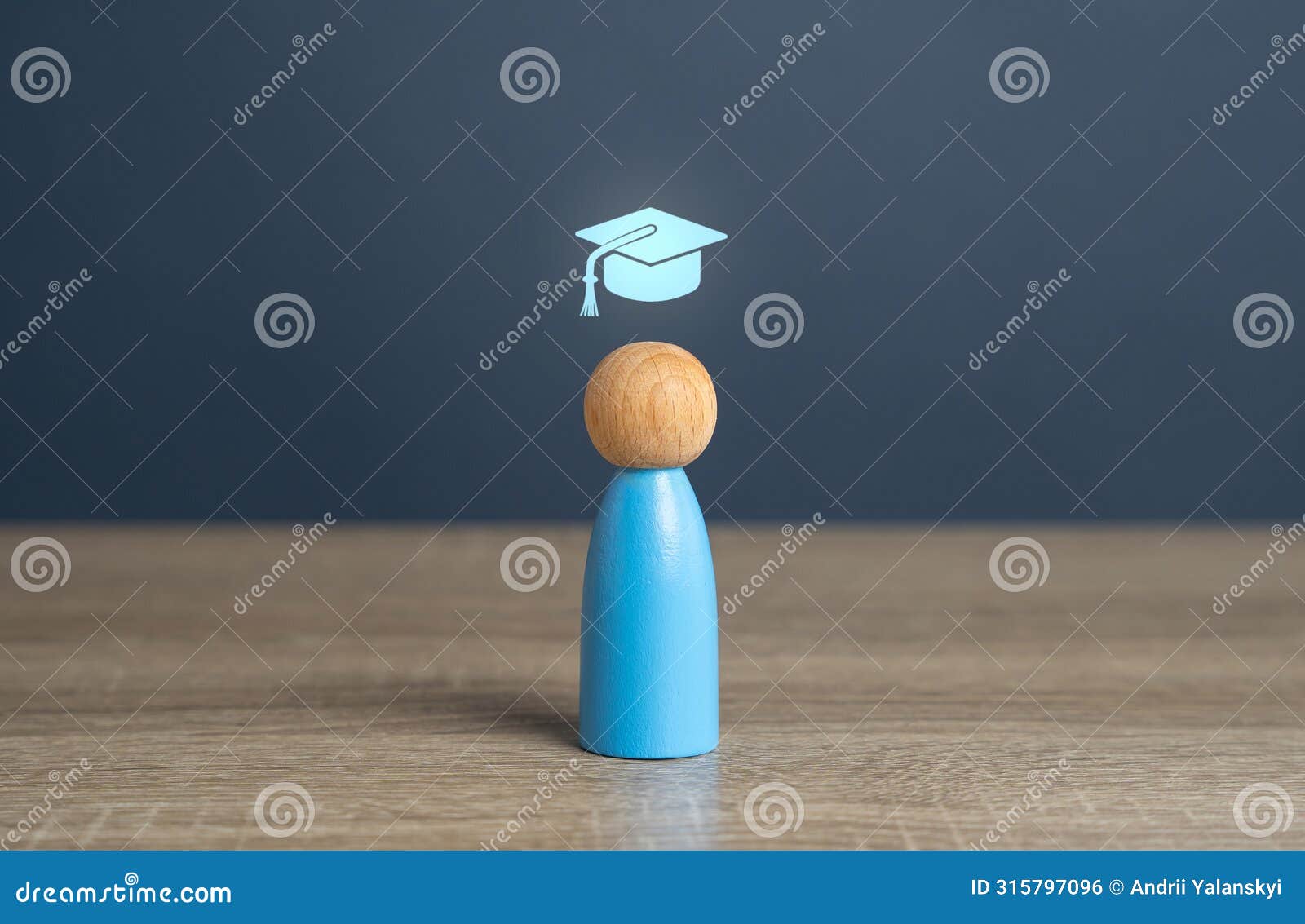 A Man with a Graduate Cap Symbol, the Concept of Getting an Education ...