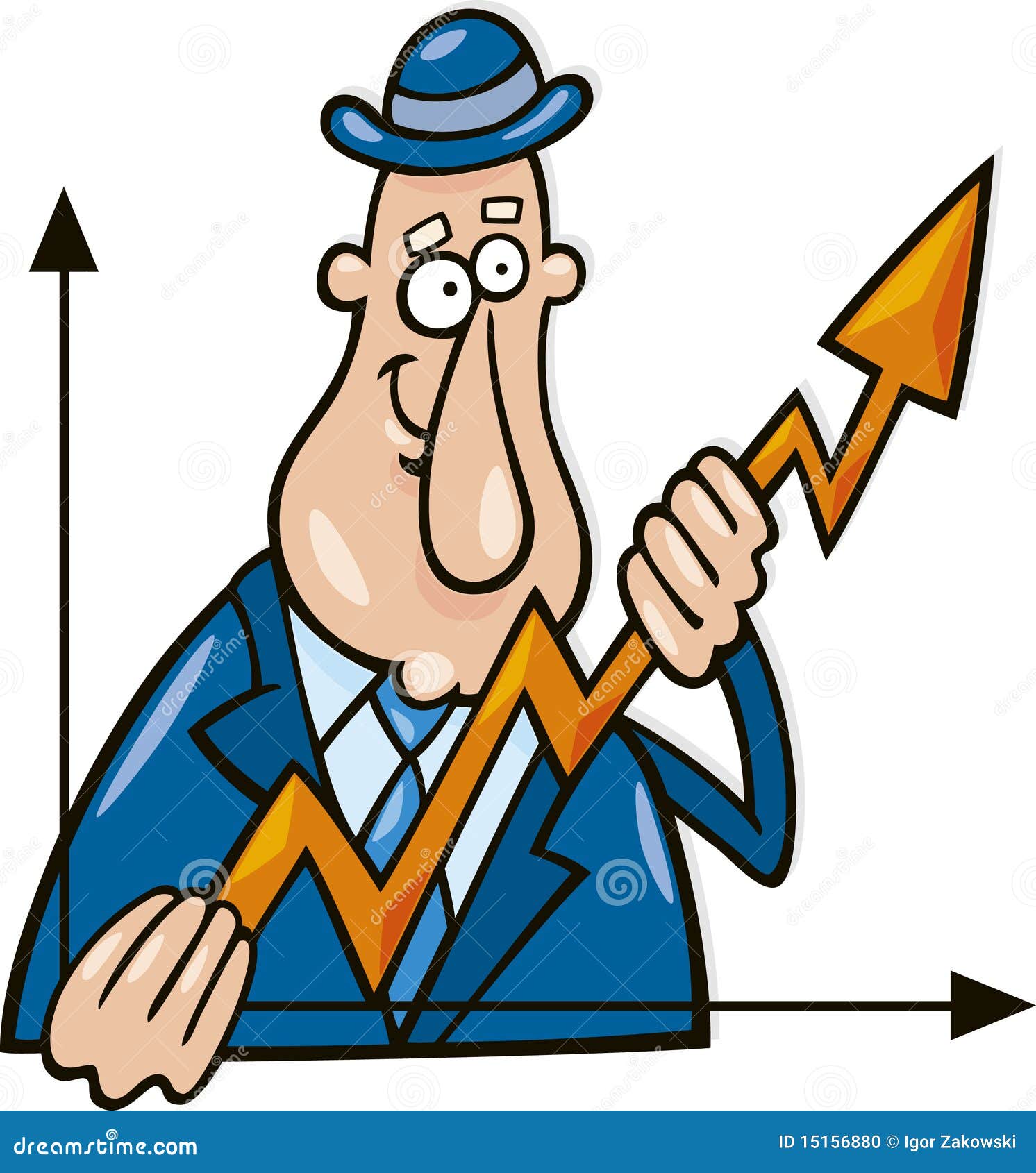 Man with graph stock vector. Illustration of idea, success - 15156880