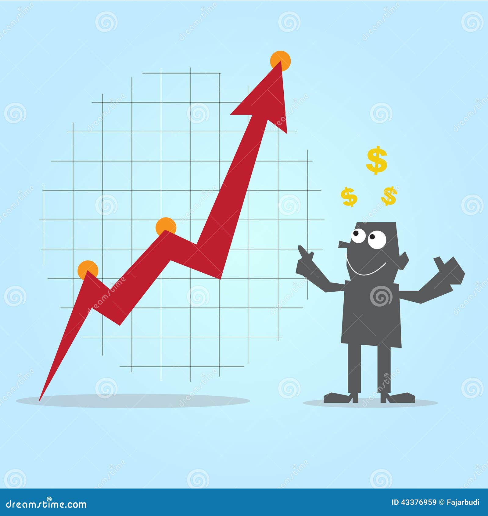 Man and graphs grow stock vector. Illustration of success - 43376959