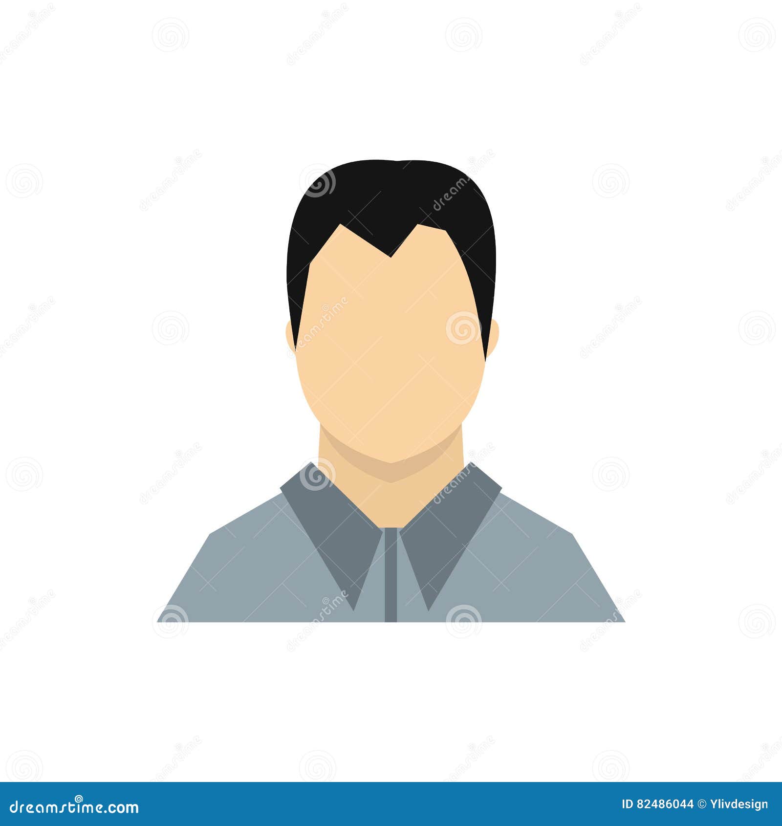 Man in Gray Shirt Icon, Flat Style Stock Vector - Illustration of ...