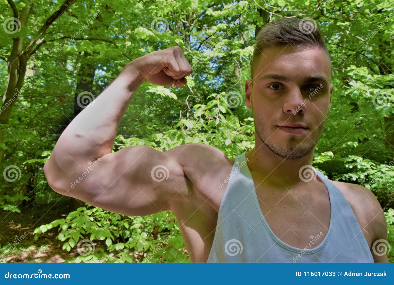 Man with a Great Bicep Muscle Stock Image - Image of biceps, healthy ...