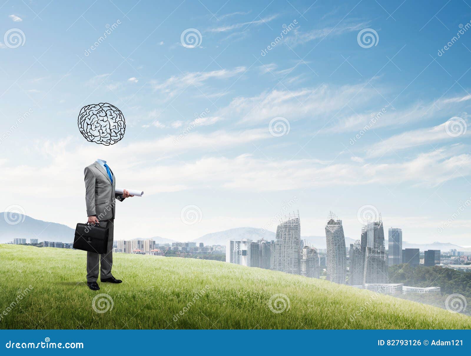 Man of great mind stock photo. Image of mental, outdoor - 82793126