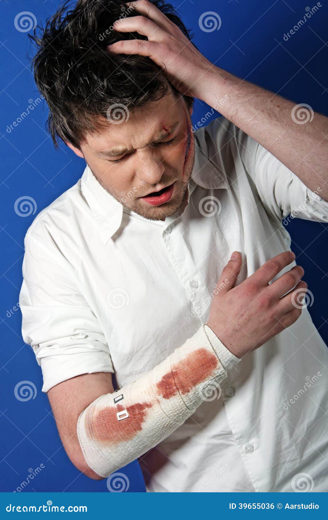 Man in Great Pain after in Injury Stock Photo - Image of indoors, human ...