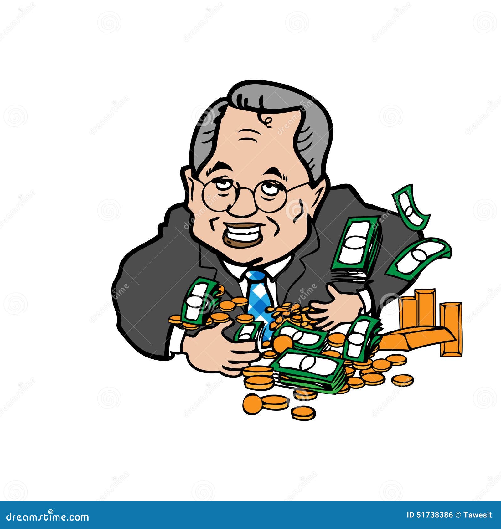 Man Greedy of Money Cartoon Stock Vector - Illustration of adult ...