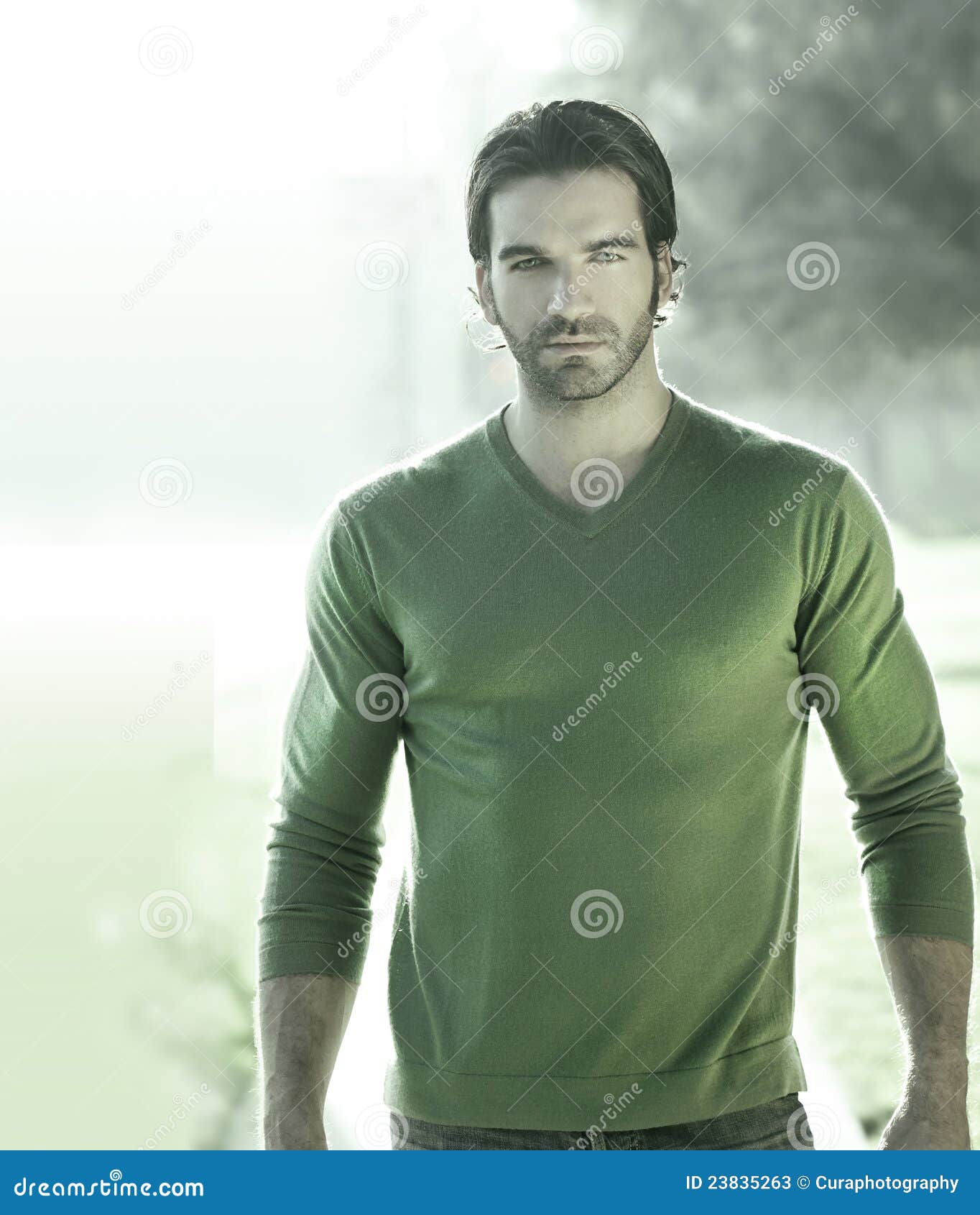 Man in green stock image. Image of good, green, alone - 23835263
