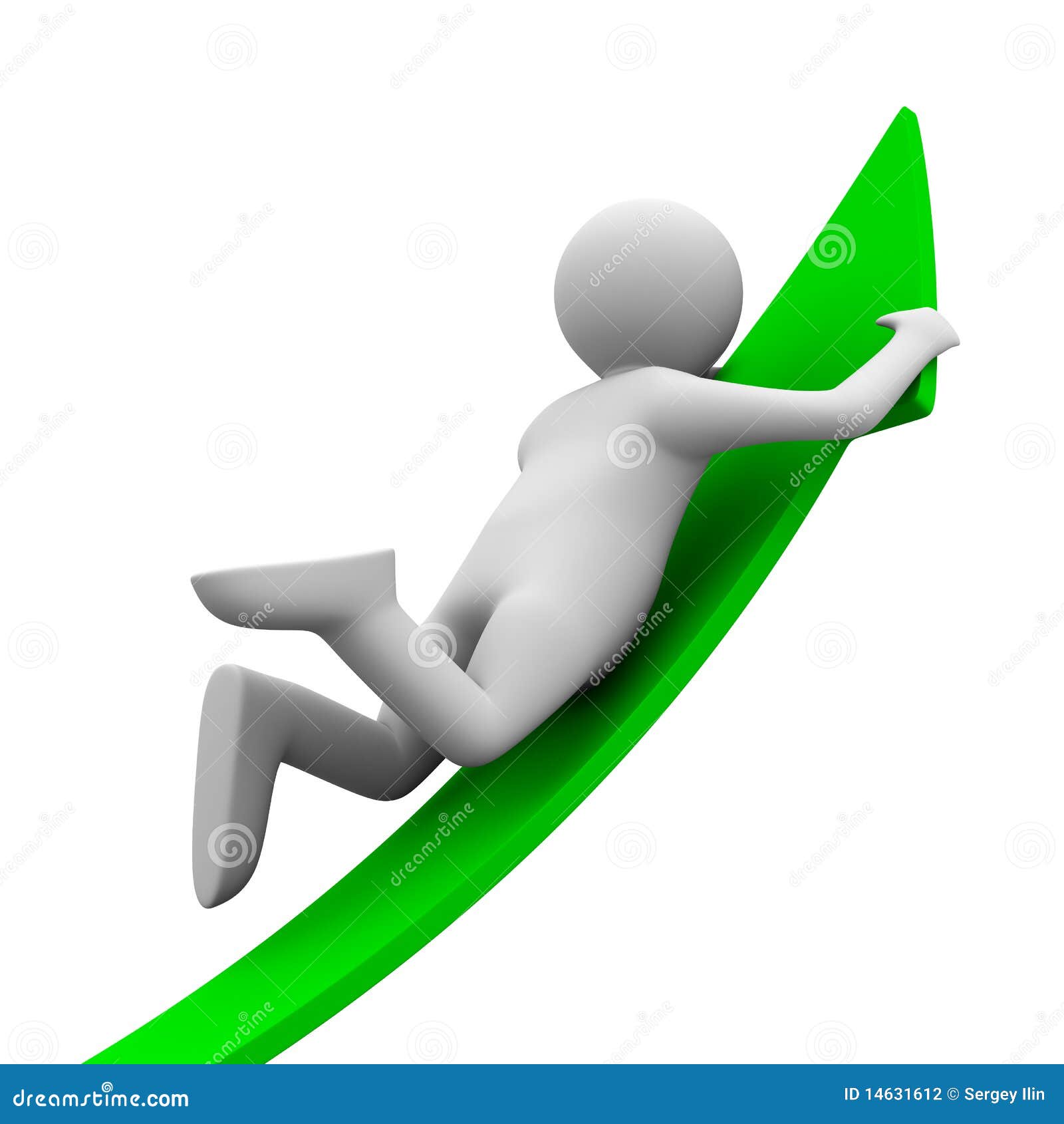 Man on green arrow stock illustration. Illustration of growth - 14631612