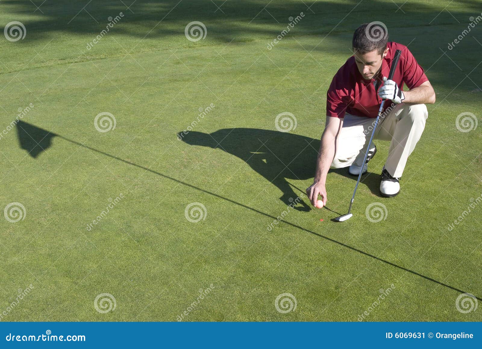 Man on Green of Golf Course - Horizontal Stock Image - Image of ...