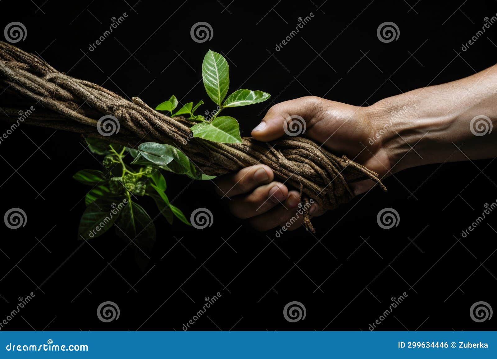 Man and Green Nature Handshake Stock Illustration - Illustration of ...