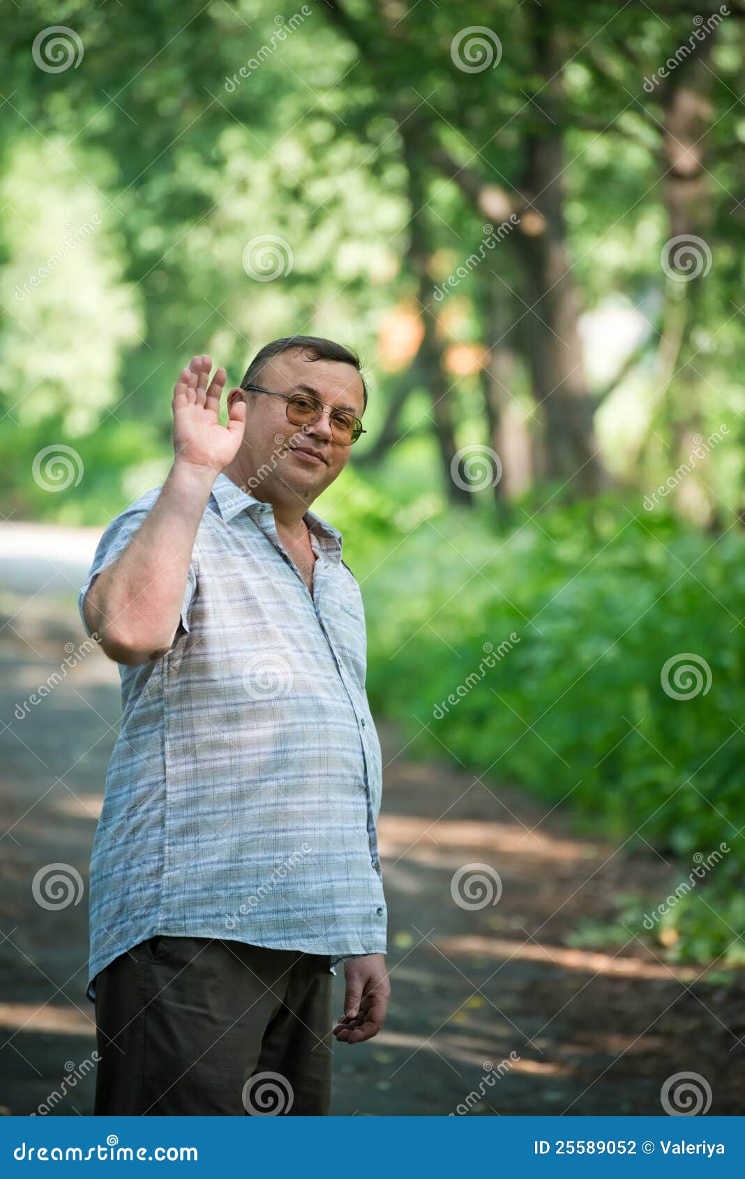 Man Greeting Somebody with Hand. Stock Photo - Image of relaxed ...