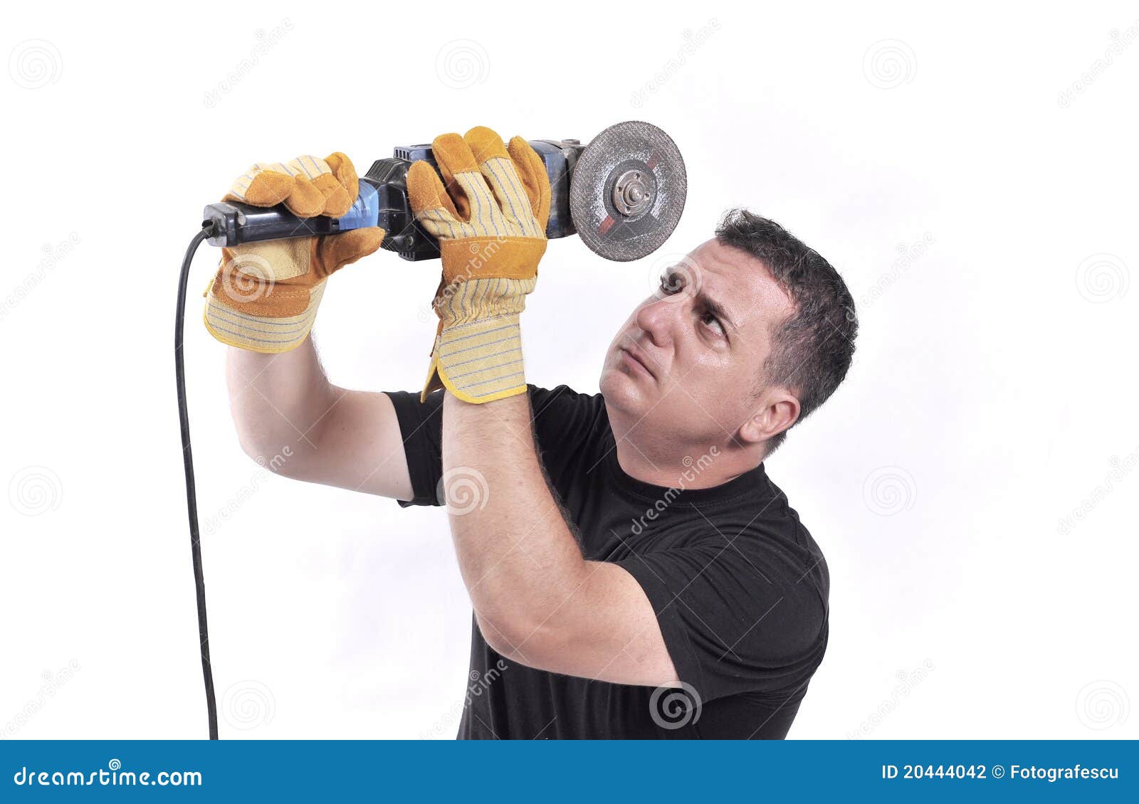 Man with a grinder stock photo. Image of disk, abrasive - 20444042