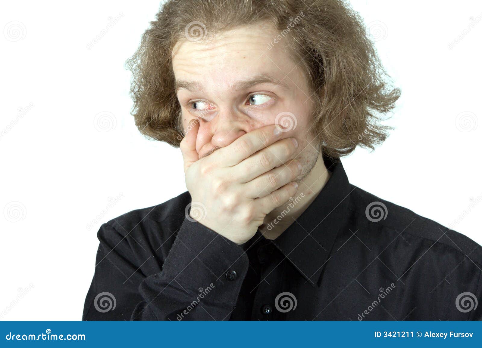 Man gripped the mouth stock image. Image of isolated, gripp - 3421211