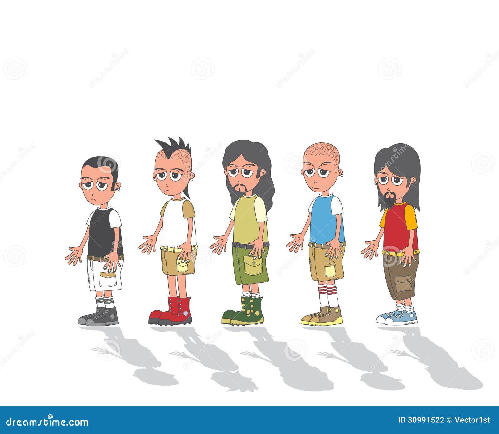 Man in Group Cartoon Character Stock Vector - Illustration of face ...