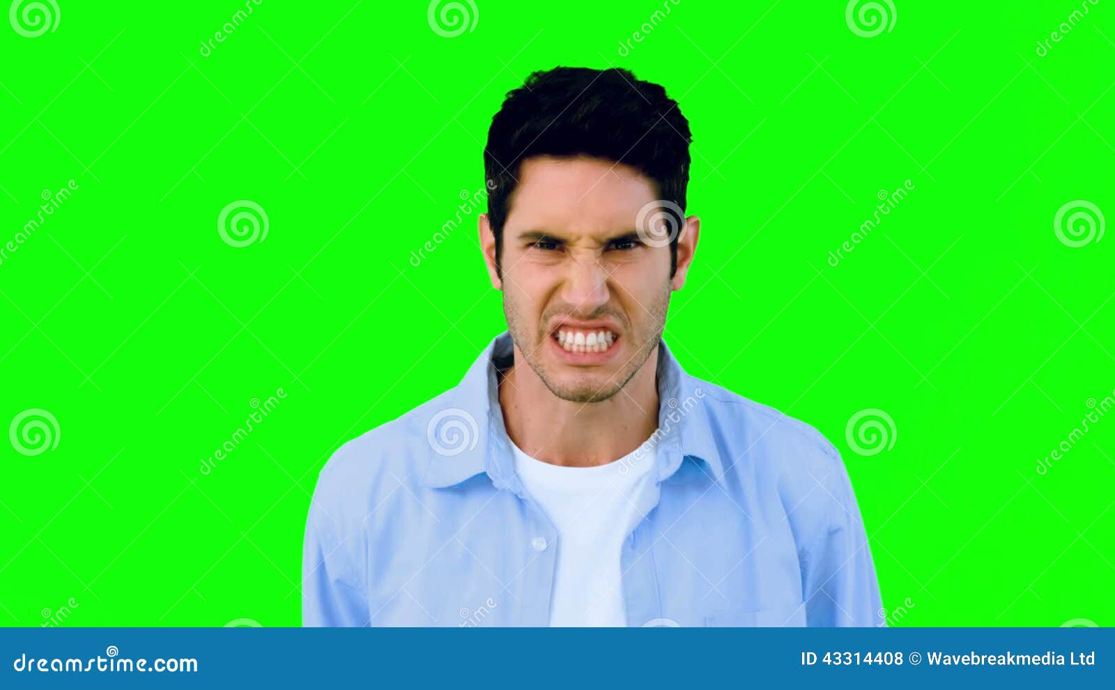 Man Growling at Camera Angrily on Green Screen Stock Footage - Video of ...