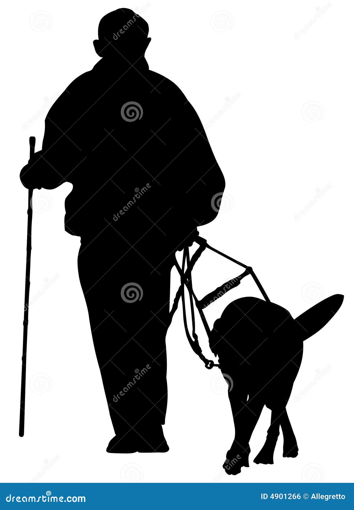 Man with guide dog stock illustration. Illustration of visual - 4901266
