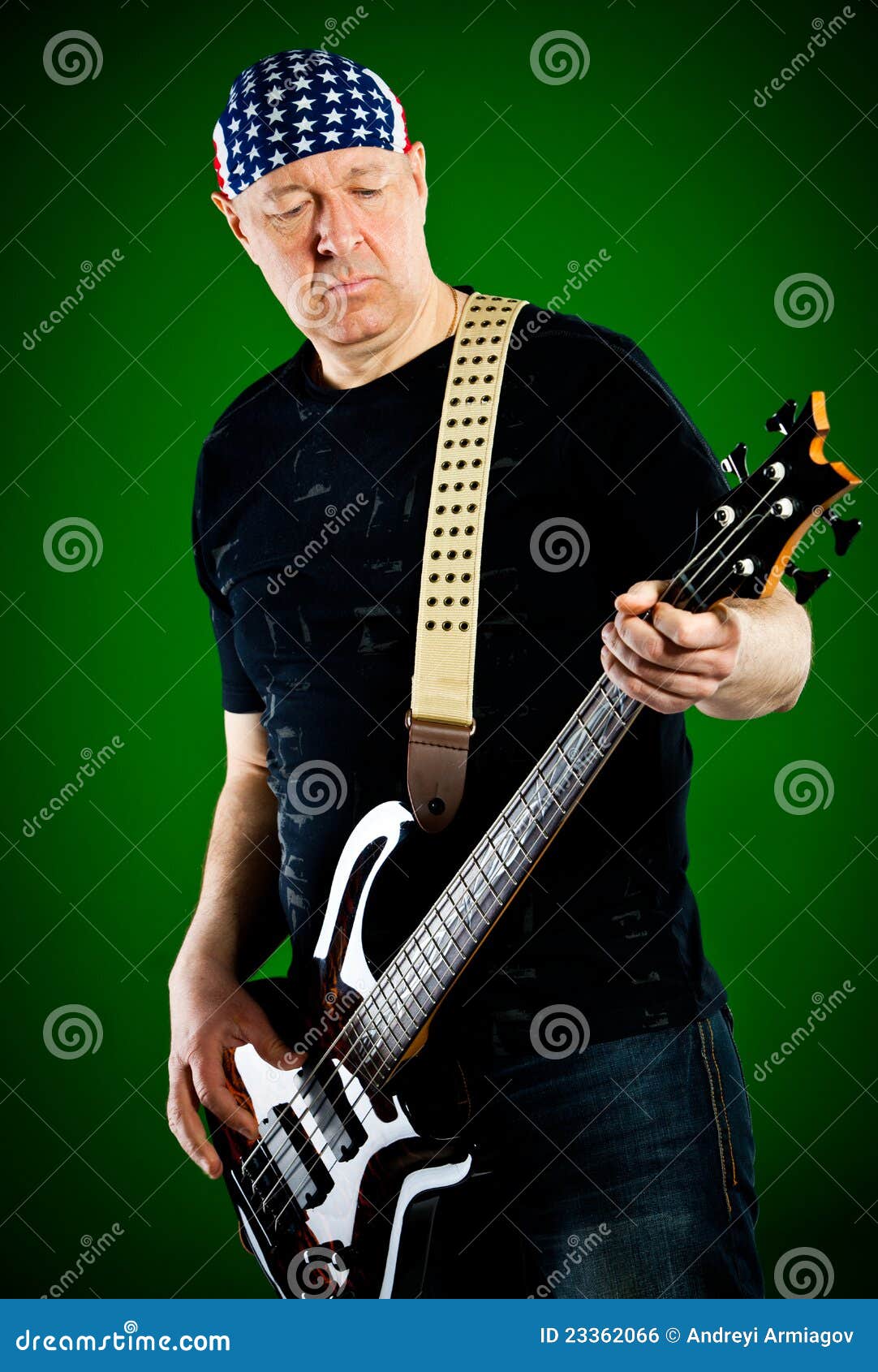 Man with a Guitar, Bass Player Stock Photo - Image of professional ...