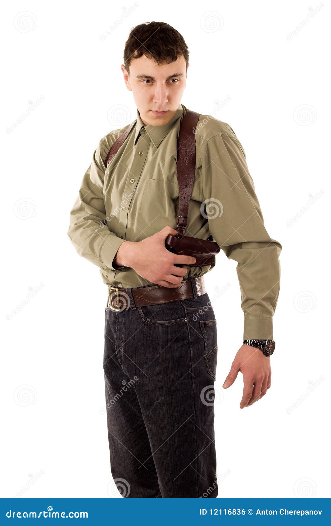 Man with gun stock photo. Image of black, reliability - 12116836