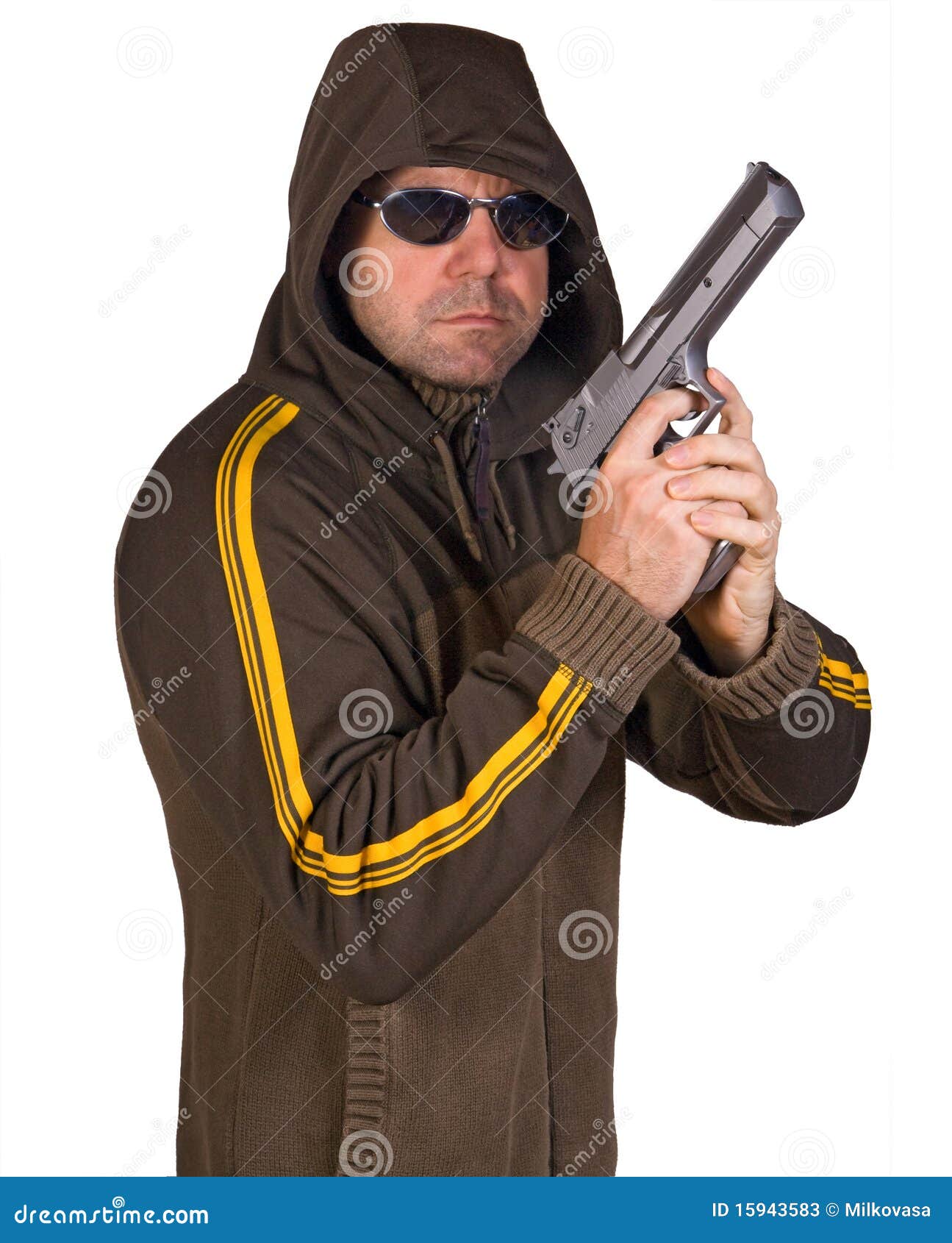 Man with gun stock image. Image of security, safety, robber - 15943583