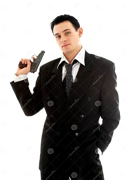 Man with a gun stock image. Image of caucasian, gentleman - 1809383
