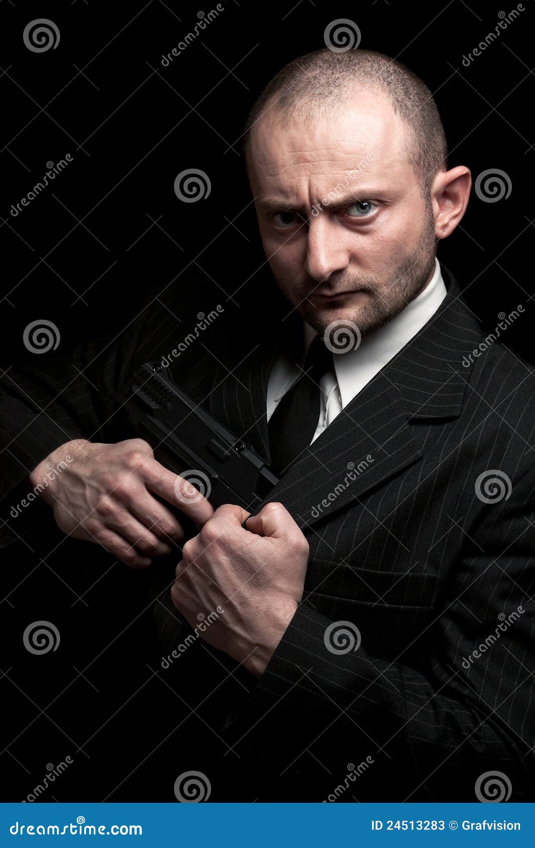 Man with gun stock image. Image of business, move, hand - 24513283