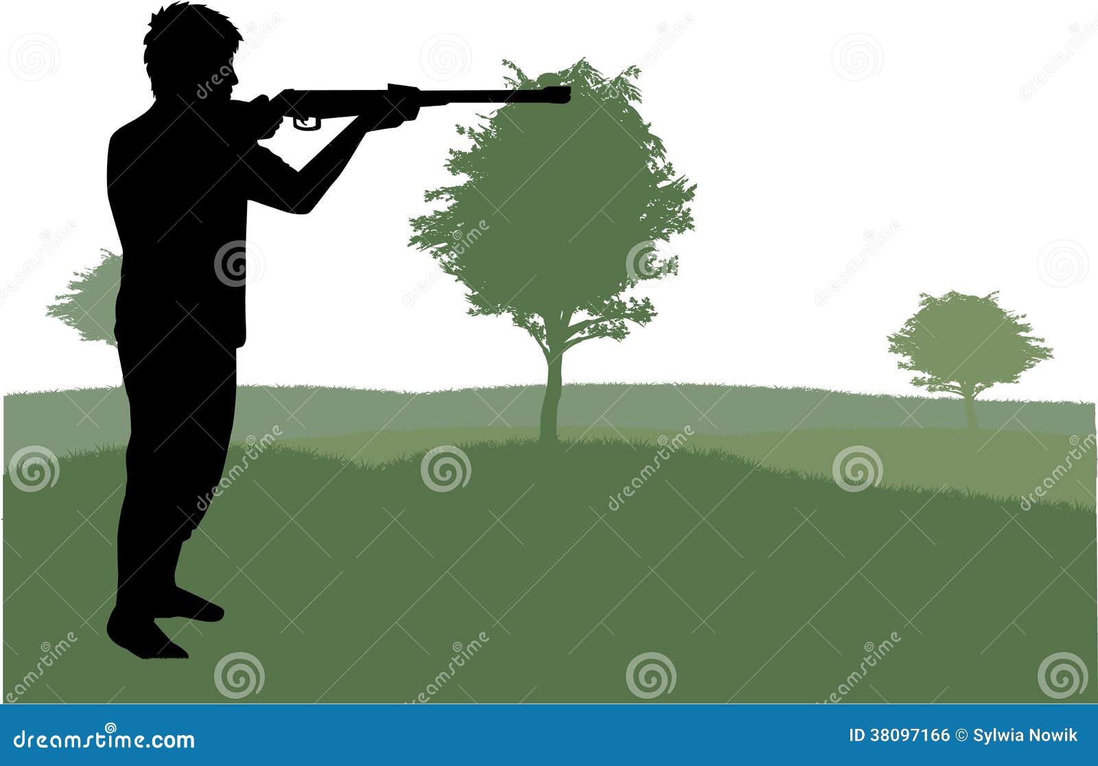 Man with a gun stock vector. Illustration of vector, target - 38097166