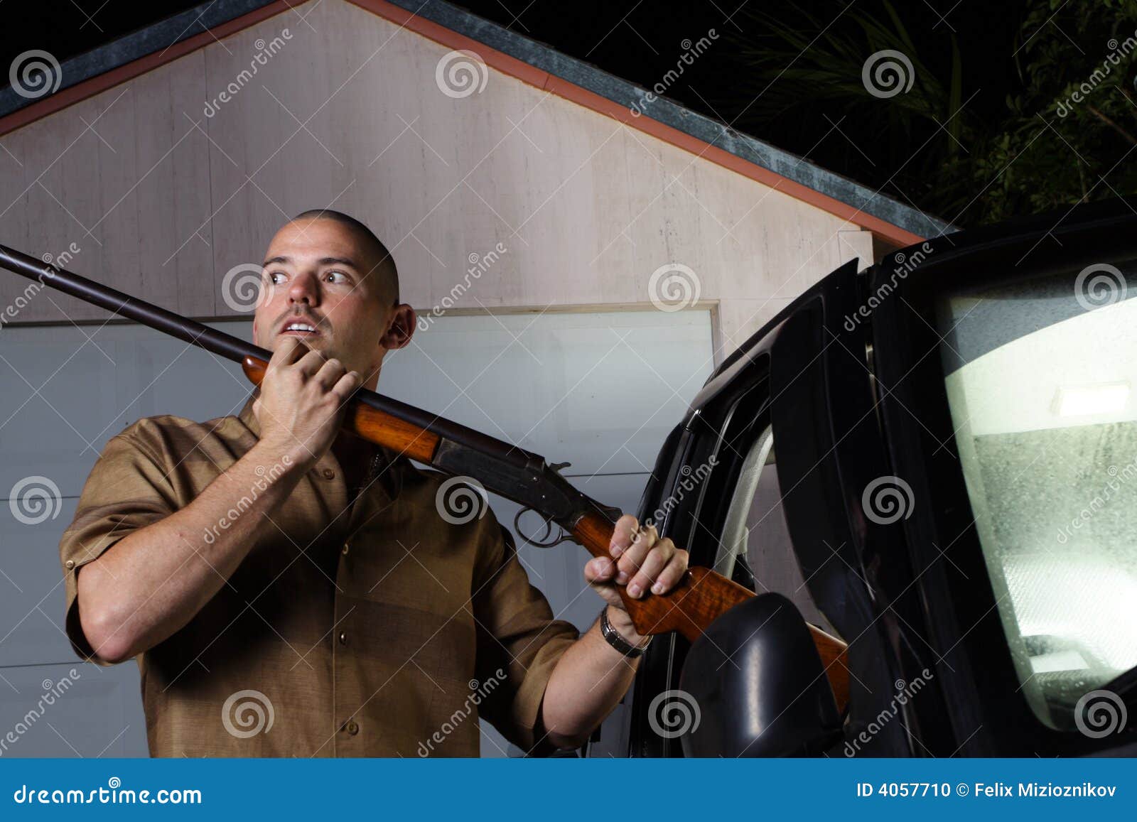 Man with Gun stock photo. Image of night, outlaw, enforcement - 4057710