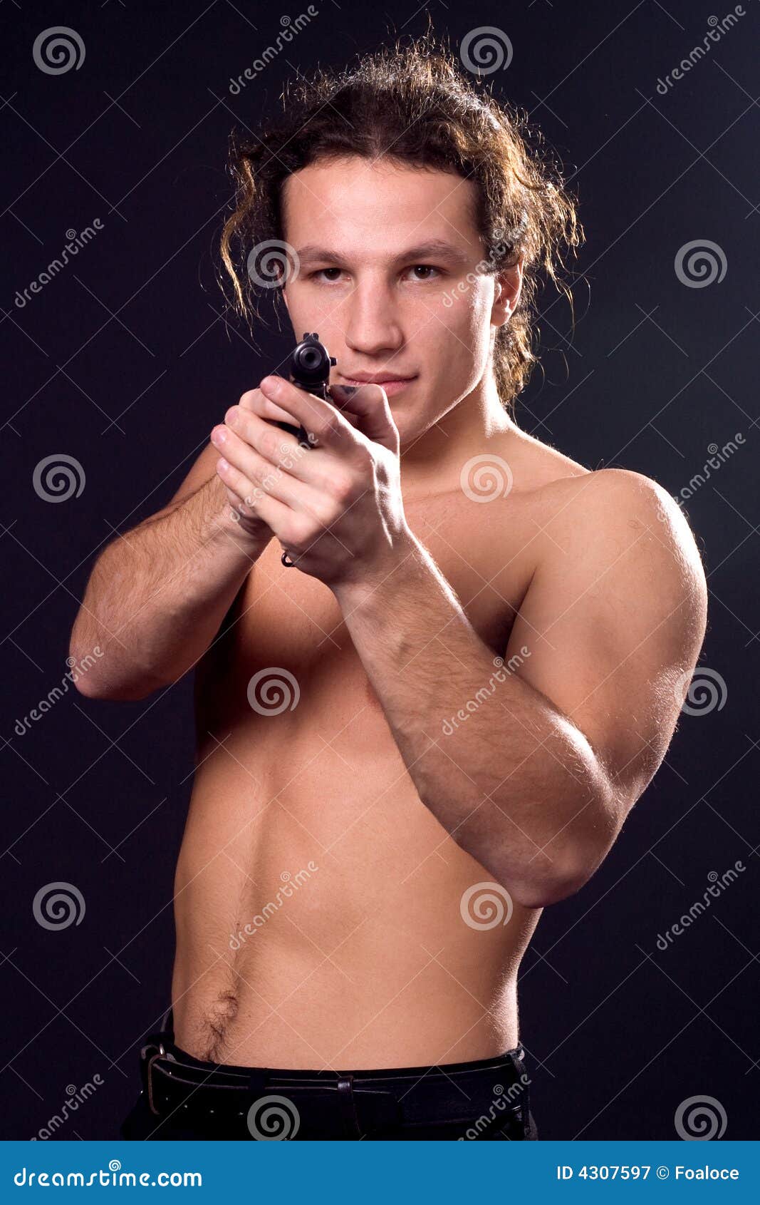 Man And Gun Picture. Image: 4307597