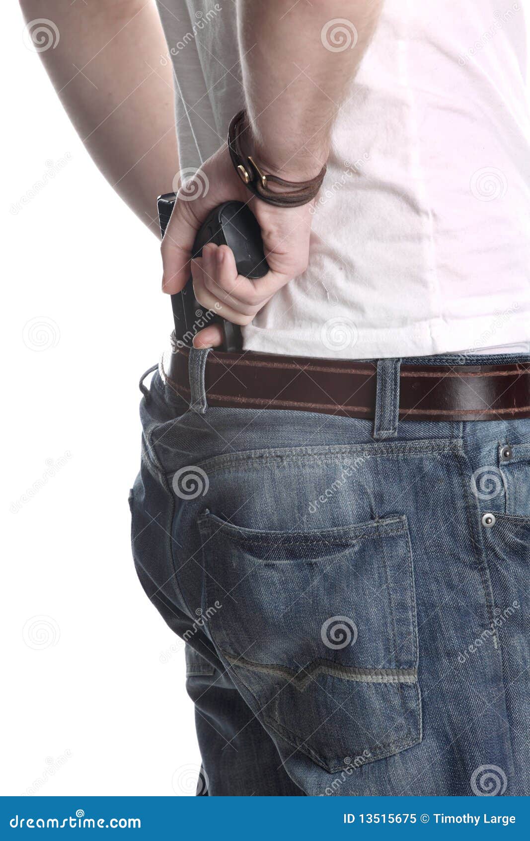 Man with gun behind back stock image. Image of detailed - 13515675