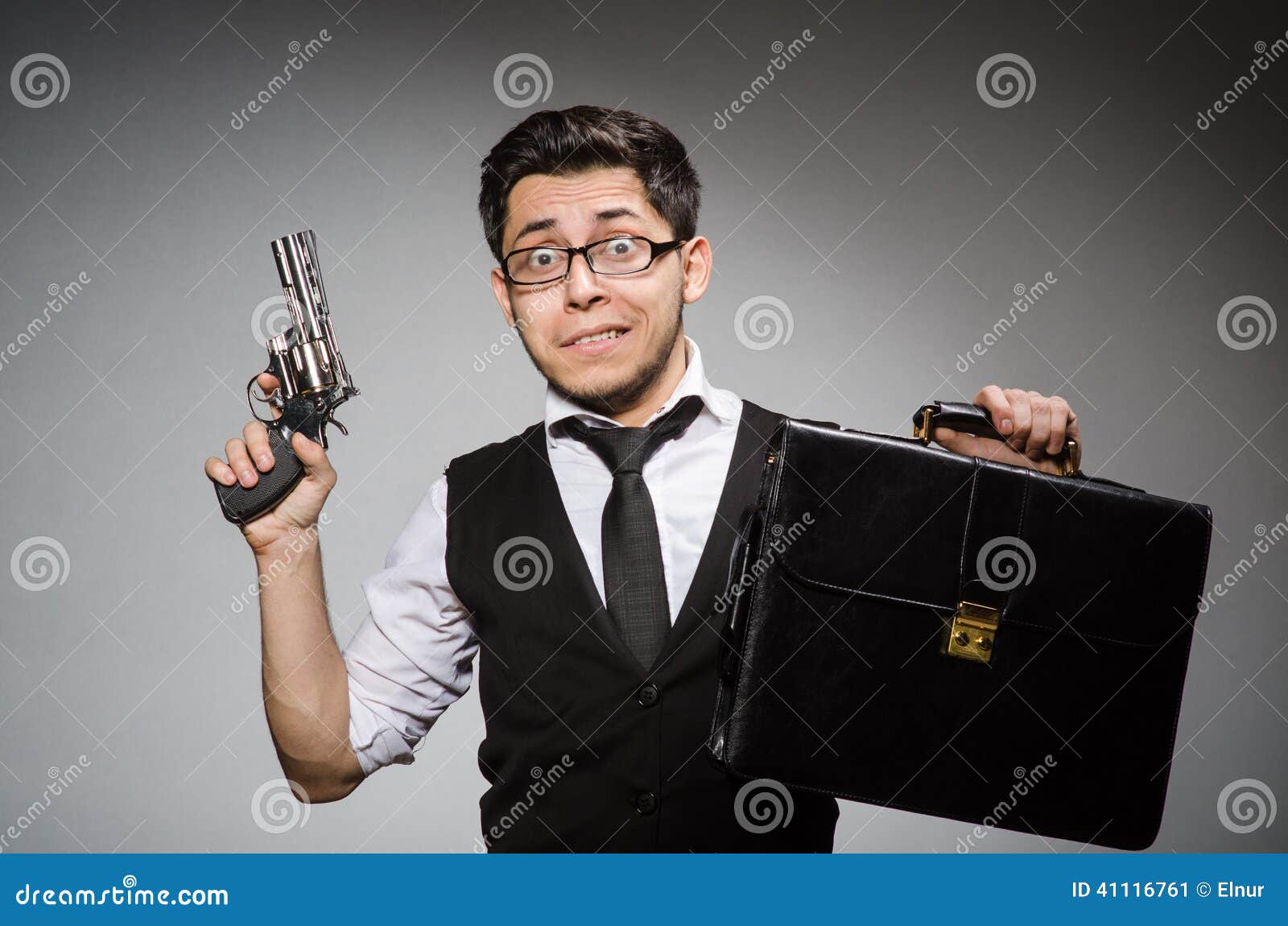 Man with gun stock image. Image of firearm, handgun, funny - 41116761