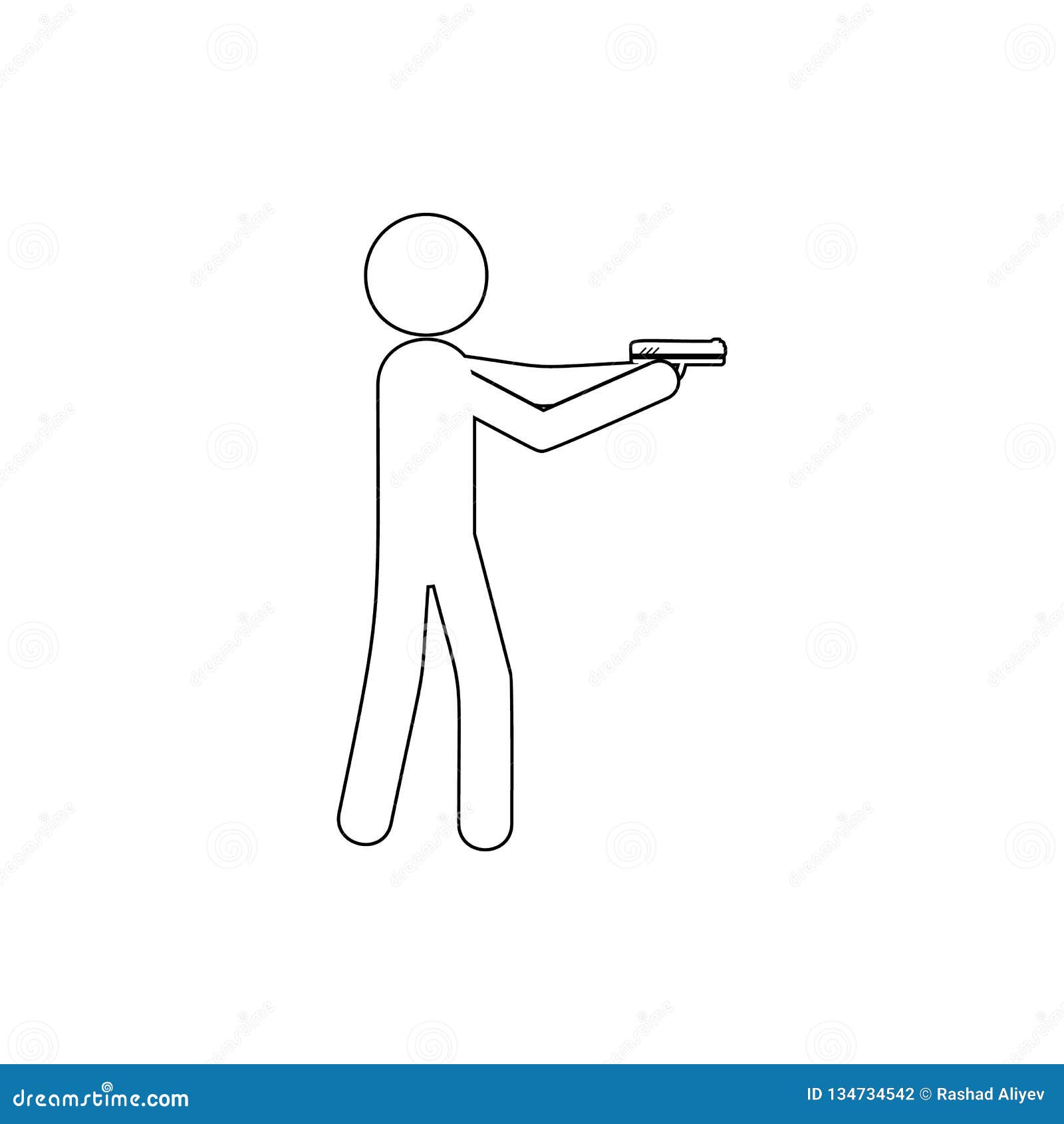 Man with a Gun Icon. Element of Crime for Mobile Concept and Web Apps ...