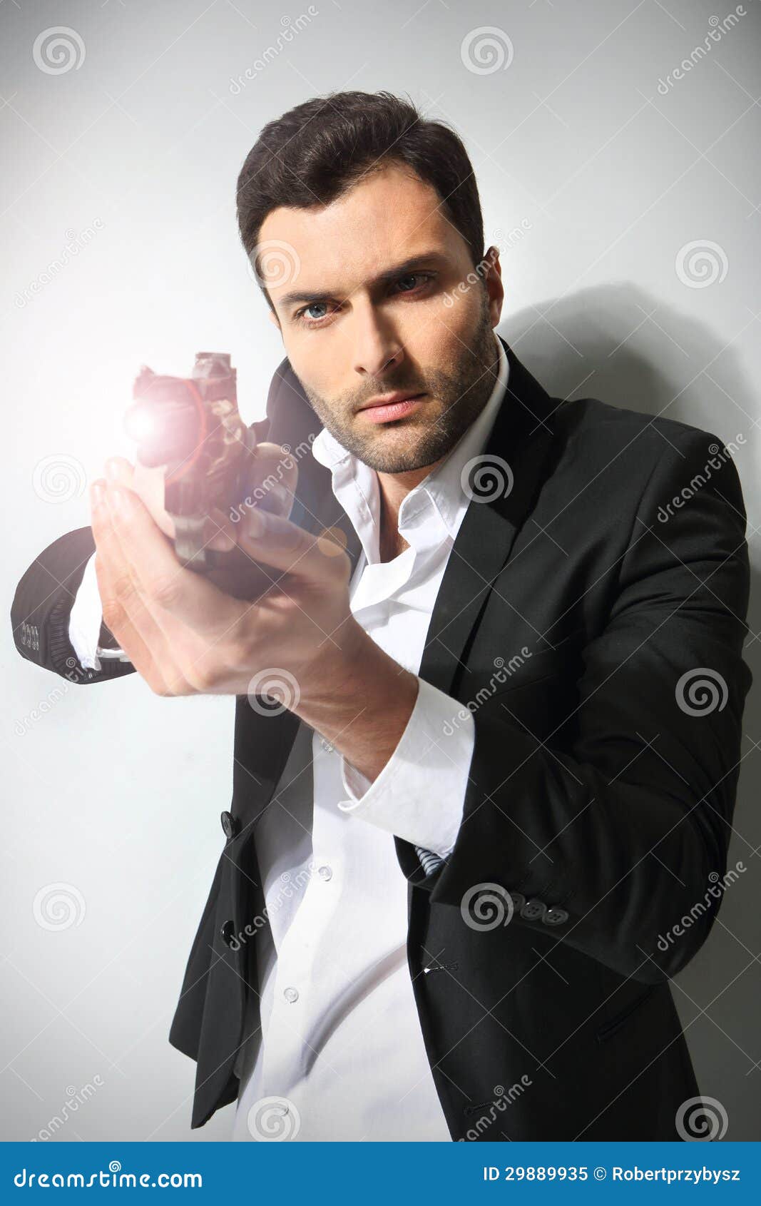 Man with a gun, stock image. Image of murder, death, assassin - 29889935