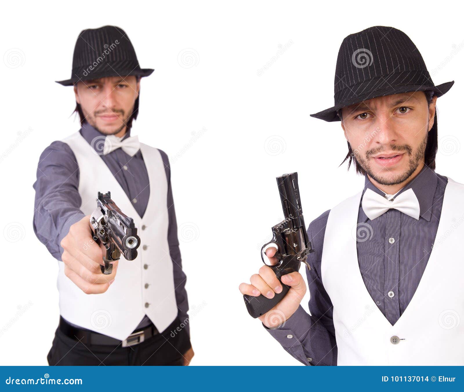 The Man with Gun Isolated on the White Stock Photo - Image of killer ...