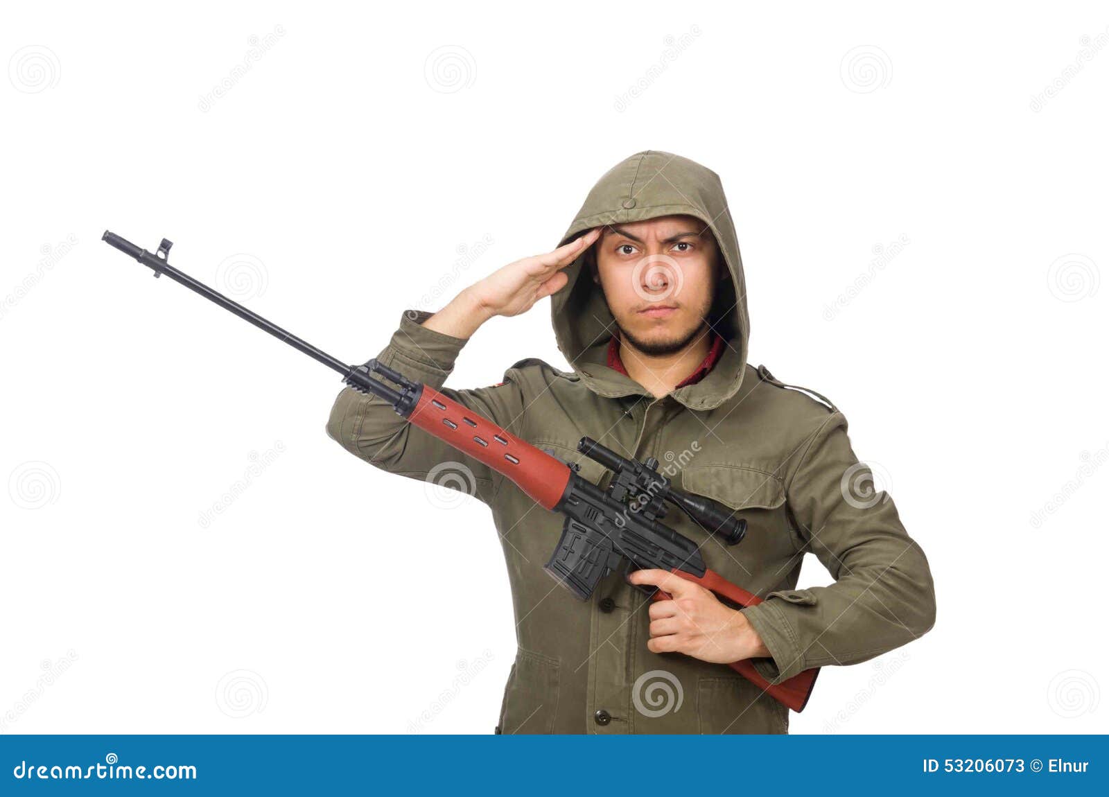Man with a Gun Isolated on White Stock Image - Image of isolated, male ...